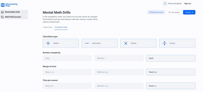 Comprehensive Math Drills | MConsultingPrep